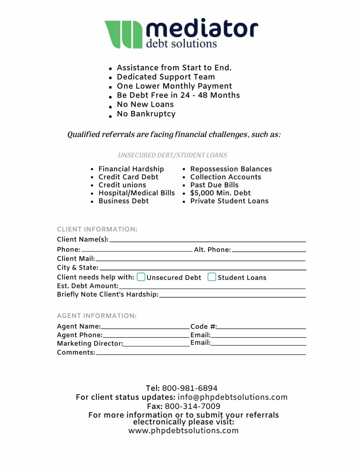 Brochures - PHP Debt Solutions